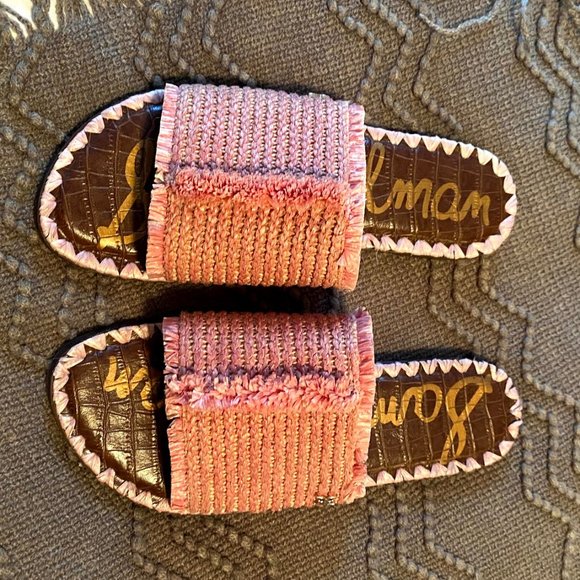 Sam Edelman | Shoes | Sam Edelman Pink Straw Slides | Poshmark